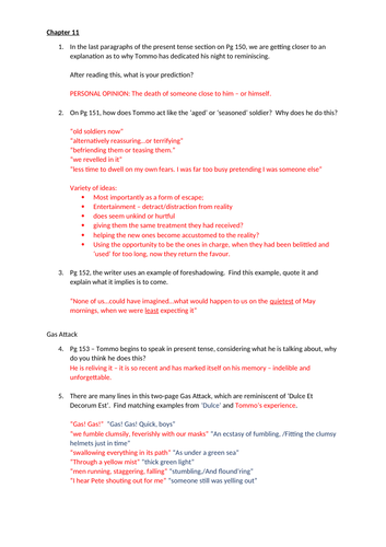 "Private Peaceful" Complete Unit | Teaching Resources