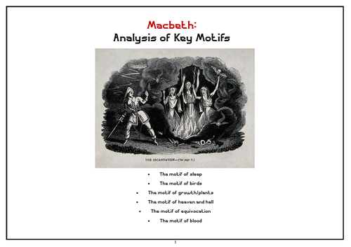 Motifs in Macbeth - Workbook - Deeper Exploration | Teaching Resources