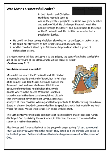 Moses | Teaching Resources