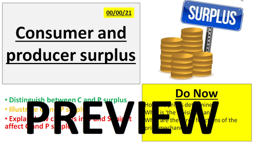 1.2.8 Consumer and producer surplus - Theme 1 Edexcel A Level Economics ...