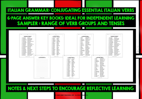 ITALIAN CONJUGATION PRACTICE SAMPLER | Teaching Resources