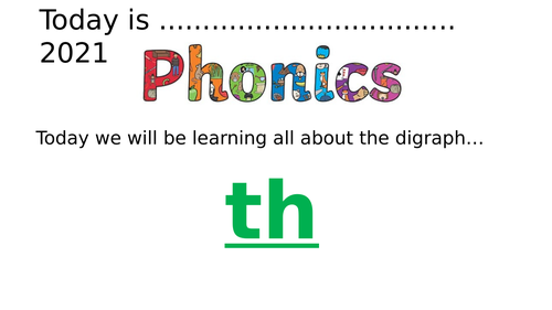 Digraph th - activity sheet and teaching powerpoint | Teaching Resources