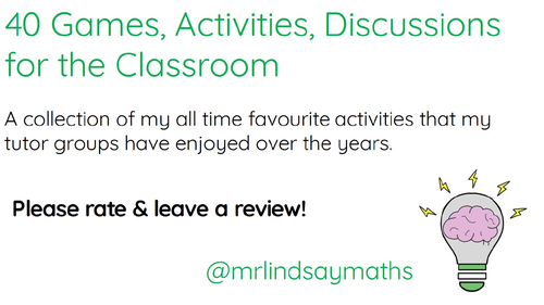 40 Games, Activities, Discussions for Form Tutor Time or Primary ...