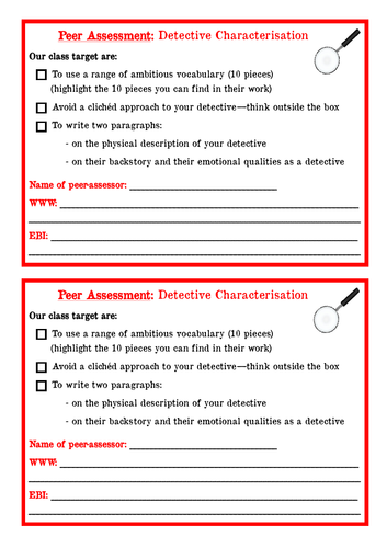 Crime and Detective Fiction - Characterisation Lesson and Resource ...