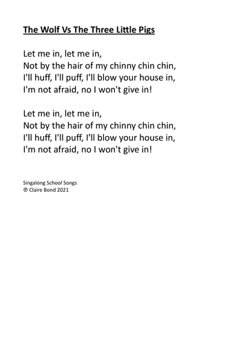 The Three Little Pigs song | Teaching Resources