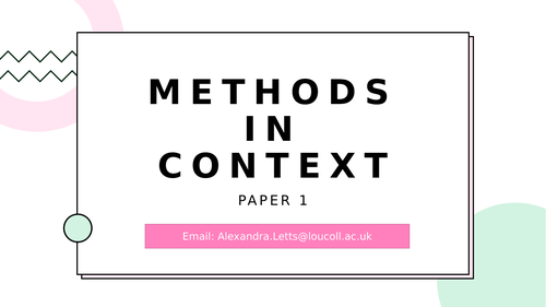 Methods in Context - Bundle | Teaching Resources
