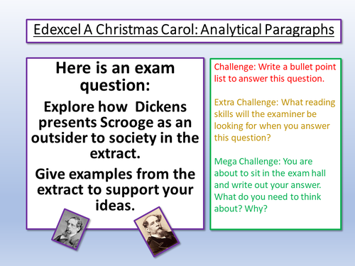 Edexcel A Christmas Carol Paragraphs | Teaching Resources