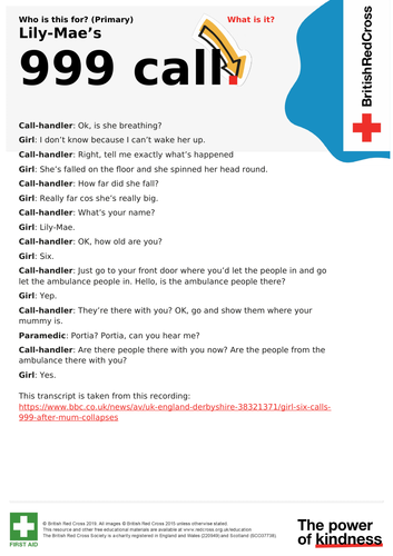 Calling 999: first aid for 5-11 year olds | Teaching Resources