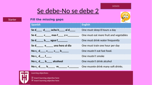se debe, no se debe - La dieta sana | Teaching Resources