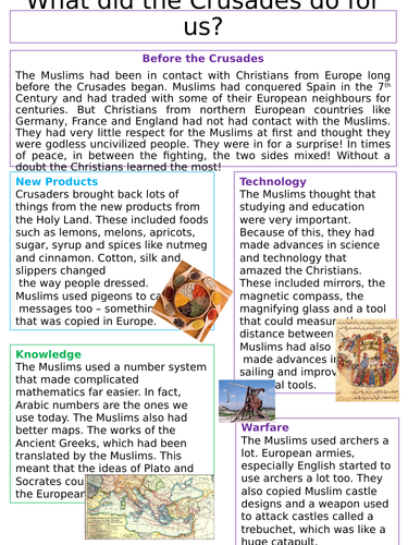 How far did the Crusades change Medieval society? | Teaching Resources