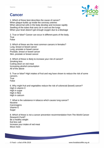 Health Issues - Cancer | Teaching Resources