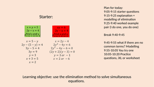 Simultaneous equations Powerpoints | Teaching Resources