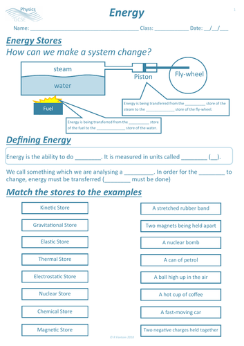 NEW AQA Energy Stores KS4 GCSE Physics Lesson | Teaching Resources