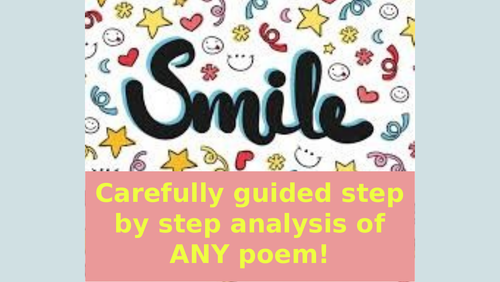 SMILE - Guided analysis for ANY poem! | Teaching Resources