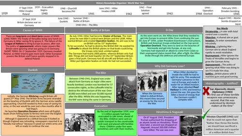 WWII Knowledge Organiser | Teaching Resources WWII Knowledge Organiser | Teaching Resources