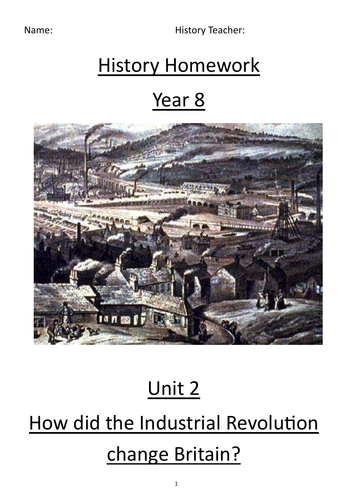 Industrial Revolution Homework Booklet | Teaching Resources