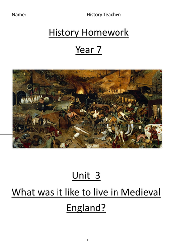 Medieval England dual coding booklet | Teaching Resources