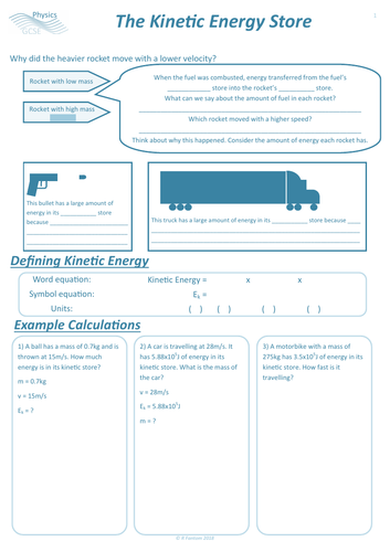 NEW AQA The Kinetic Energy Store KS4 GCSE Physics Lesson | Teaching ...