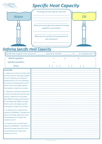 NEW AQA Specific Heat Capacity KS4 GCSE Physics Lesson (Energy topic ...