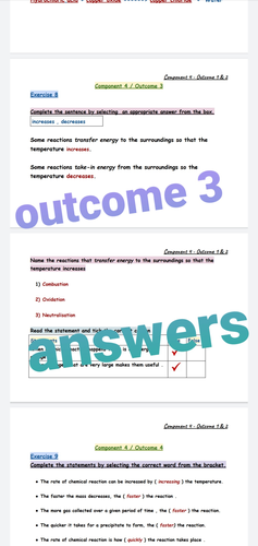 ELC Science - Component 4 / Outcome 1,2,3 &4 ( AQA) / Entry Level ...