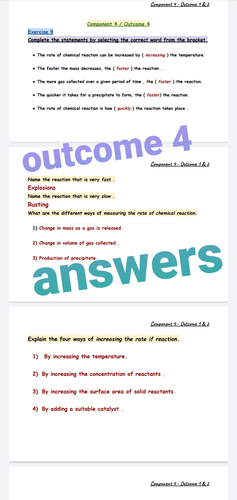 ELC Science - Component 4 / Outcome 1,2,3 &4 ( AQA) / Entry Level ...