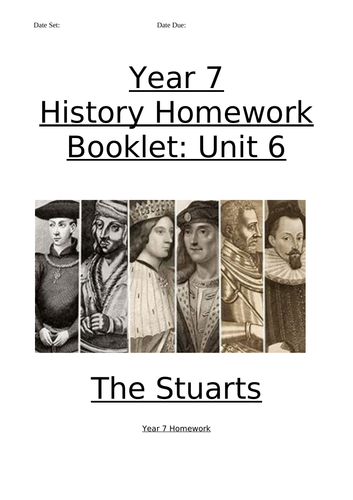 The Stuarts Homework Activity | Teaching Resources