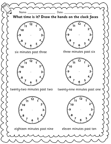 LKS2 maths Year 3 Year 4 Telling the time worksheets - to the exact ...