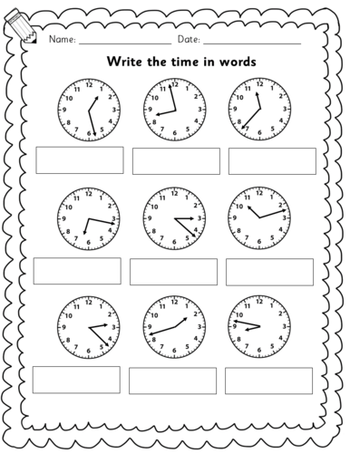 LKS2 maths Year 3 Year 4 Telling the time worksheets - to the exact ...