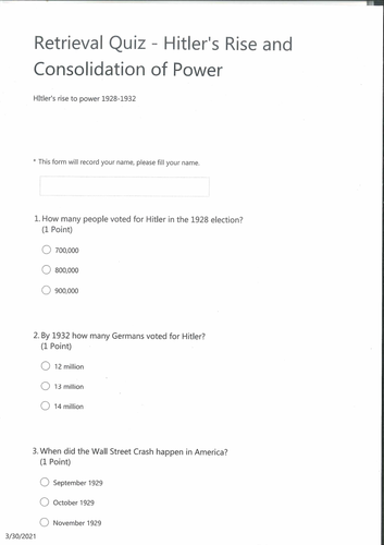 Hitler's Rise and Consolidation of Power (25 Marks) - Retrieval and ...