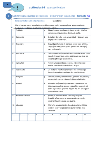 La igualdad de los sexos-AQA AS Spanish Unit | Teaching Resources