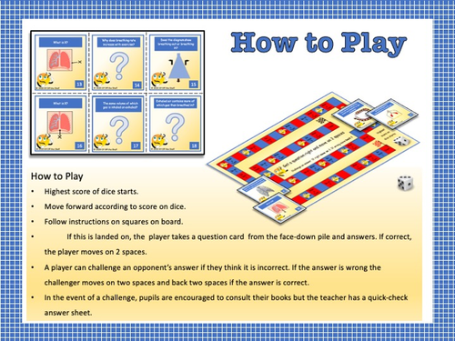 Breathing and the Respiratory System 42 Question Board Game KS3 ...