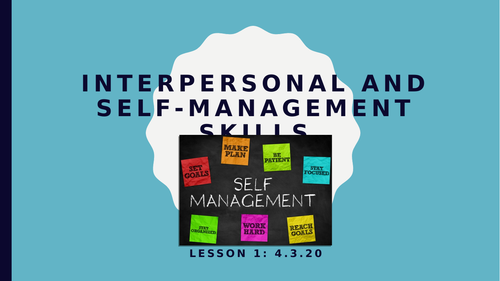 Interpersonal and Self-management skills Level 1 & Entry 3 Full lessons ...