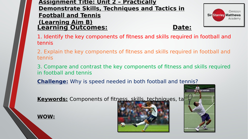 BTEC Sport - Unit 2 Learning Aim B | Teaching Resources