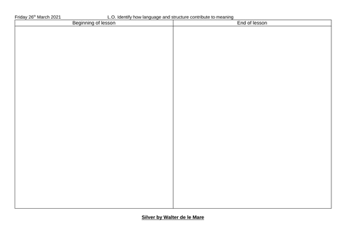 Silver by Walter de la Mare Y5/6 lesson | Teaching Resources