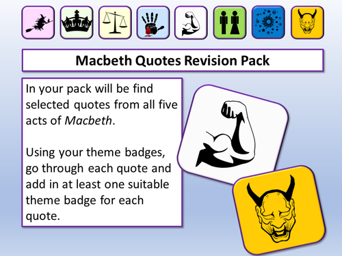 Macbeth Quotes Edexcel | Teaching Resources