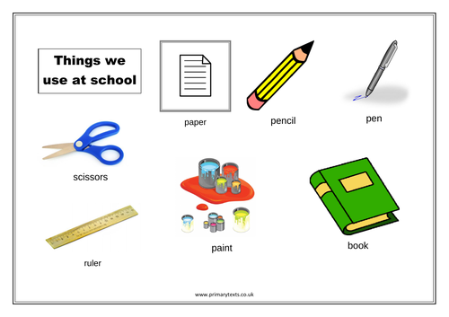 Things we use at School | Teaching Resources