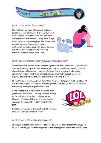Hurtful Behaviour | Teaching Resources
