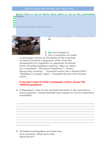Animal Farm Chapter by Chapter Workbook | Teaching Resources