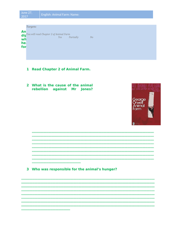 Animal Farm Chapter by Chapter Workbook | Teaching Resources
