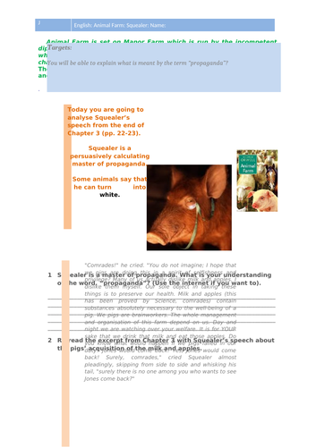 Animal Farm Chapter by Chapter Workbook | Teaching Resources