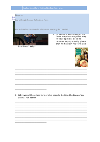 Animal Farm Chapter by Chapter Workbook | Teaching Resources
