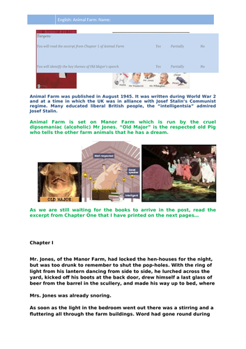 Animal Farm Chapter by Chapter Workbook | Teaching Resources