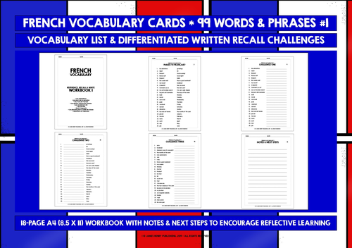 FRENCH VOCABULARY CARDS #1 | Teaching Resources