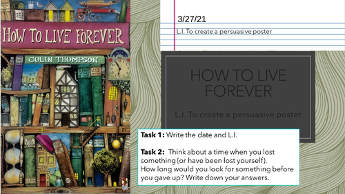 Year 3/4 Literacy - How to Live Forever - Complete Lesson Collection ...