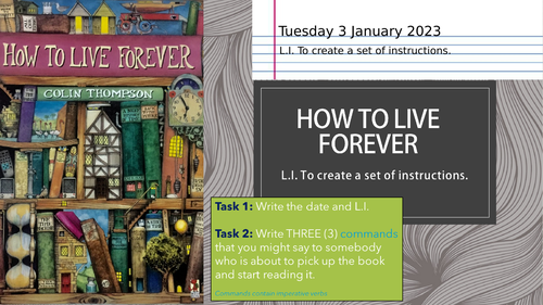 Year 3/4 Literacy - How to Live Forever - Complete Lesson Collection ...