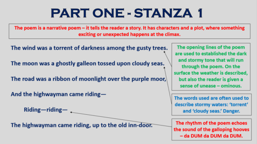 The Highwayman - Poem Analysis! | Teaching Resources