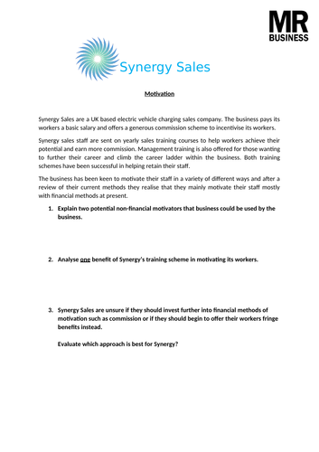 Motivating Employees Lesson - HR | Teaching Resources