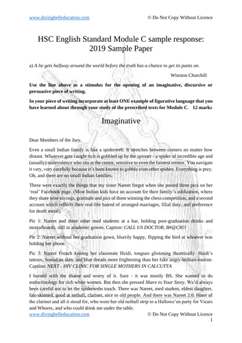 HSC Standard English Mod C: Imaginative, Discursive AND Persuasive ...