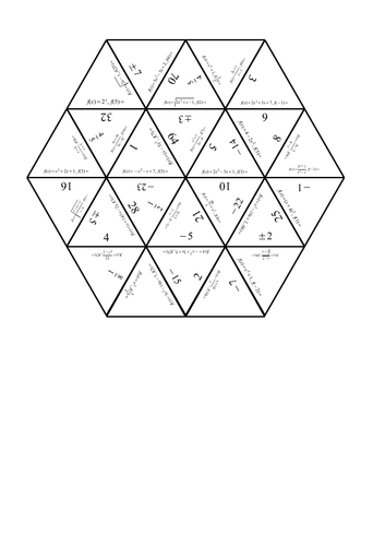 Using Algebraic Functions Advanced Tarsia Jigsaw Puzzle - Algebra ...