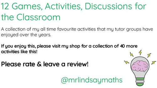 12 Games, Activities, Discussions for Form Tutor Time or Primary ...